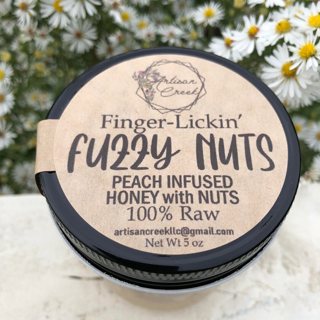 FUZZY NUTS - Peach Finger Lickin Nuts & Honey, Infused Honey and Nuts ...