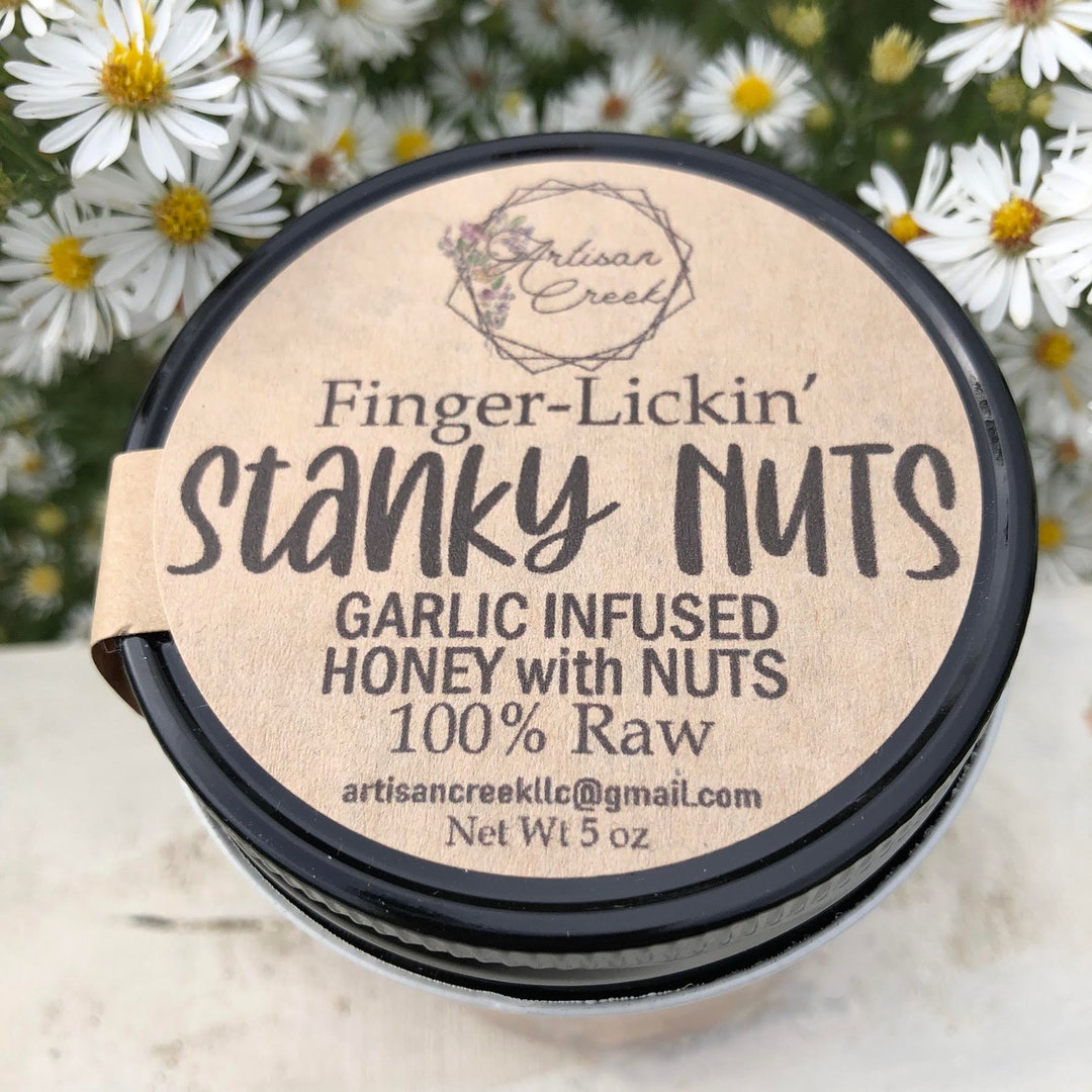 STANKY NUTS Garlic Finger Lickin Nuts & Honey, Infused Honey and Nuts ...