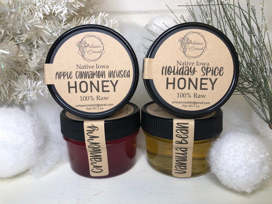 Holiday Honey Gift Box - All-natural, Raw, Unfiltered, Small-batch Flavored Honey Sampler Set by ...