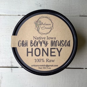 Goji Berry Infused Honey - All Natural, Raw, Unfiltered, Small Batch ...