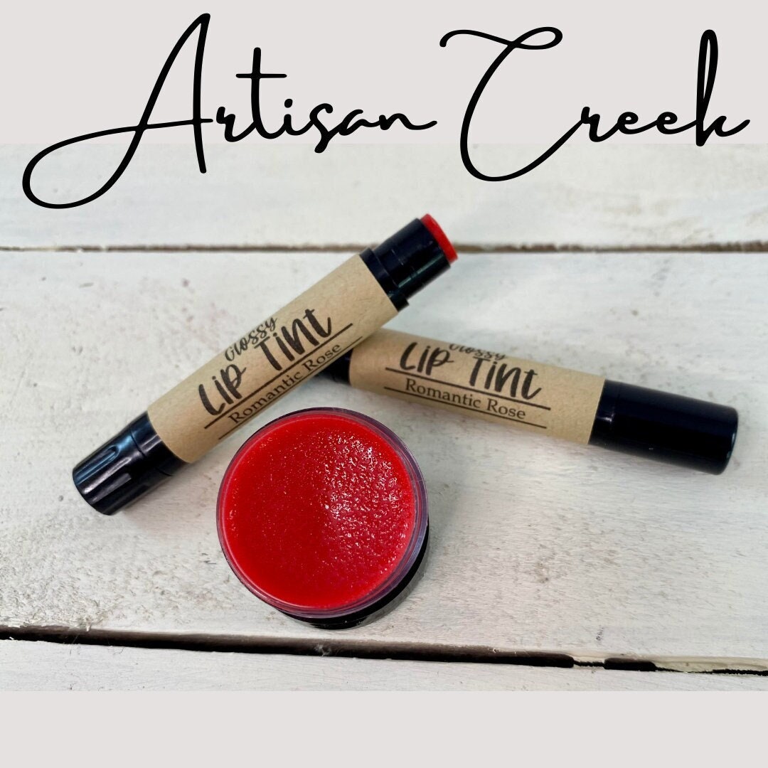 Romantic Rose LIP TINT, Natural Shea Butter and Beeswax - Lip Gloss ...