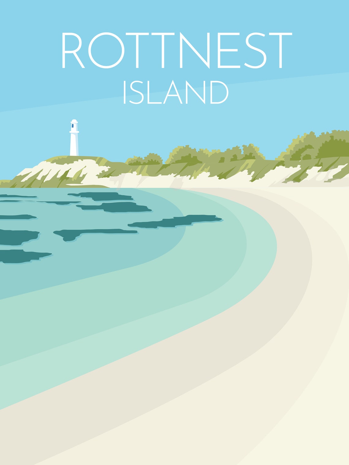 Buy Rottnest Island Australia Print Online in India - Etsy