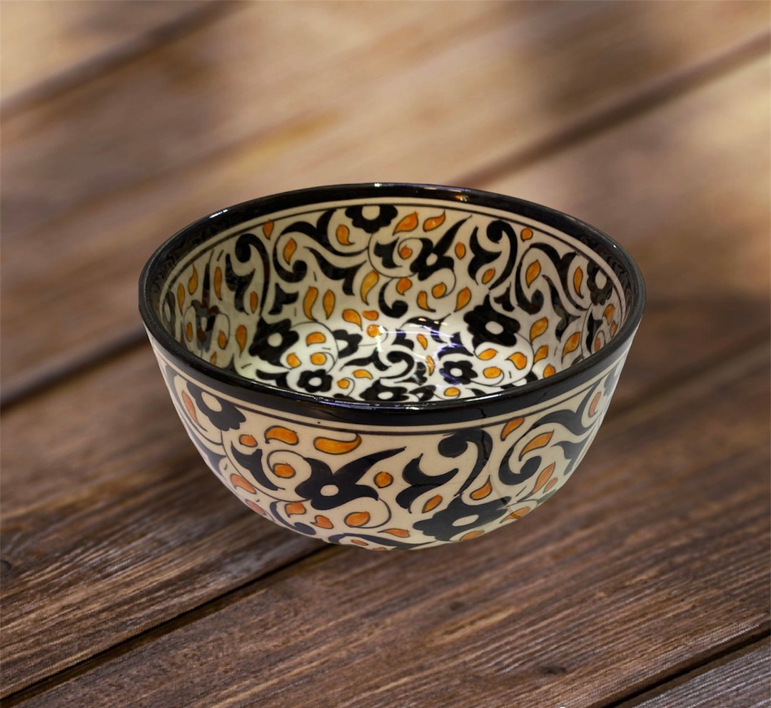 Moroccan Fes Ceramic Salad Bowl, Traditional Fes Blue Pottery Salad ...