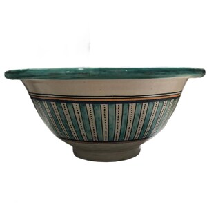 Green Hand Sink Washbasin Ceramic Handmade Hand Painted Moroccan Round ...