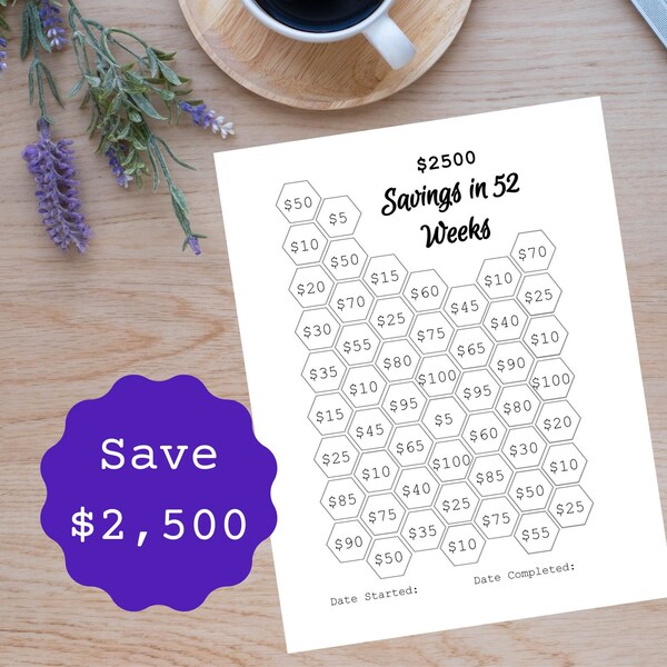 2500 Savings Challenge - Etsy