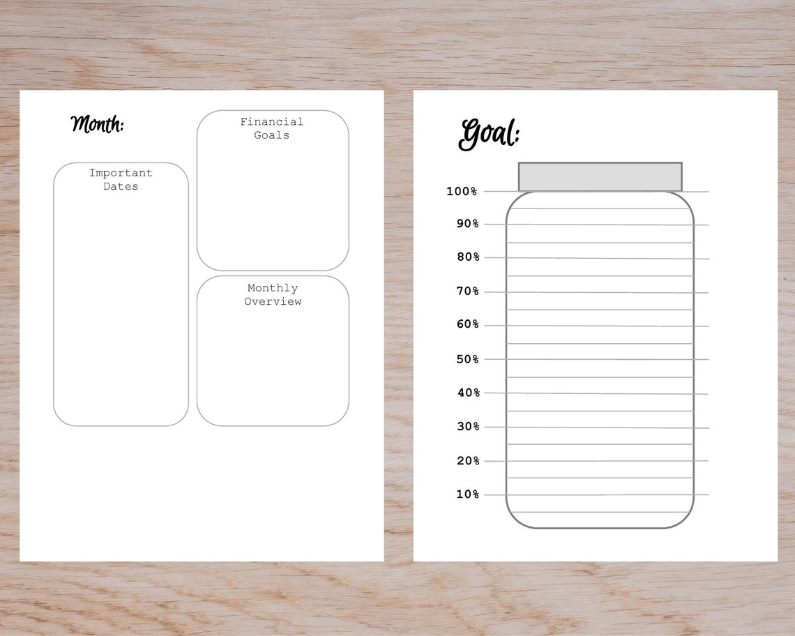 Monthly Finance Planner Budget Planner Cursive PDF Printable - Etsy
