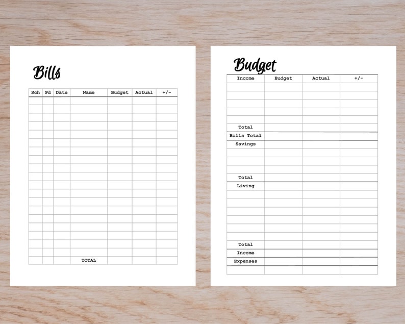 Monthly Finance Planner Budget Planner Cursive PDF Printable - Etsy