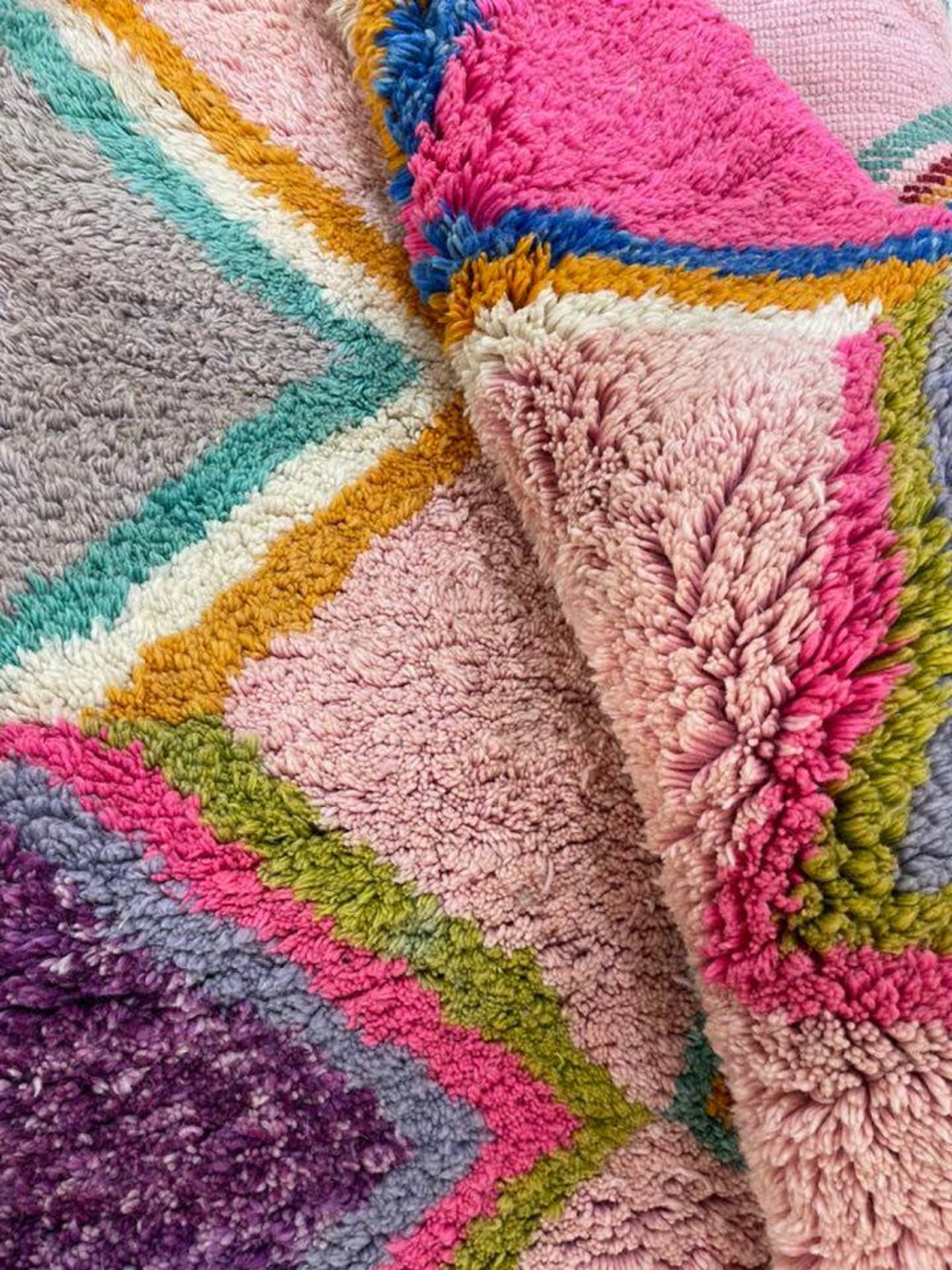 Custom Soft Moroccan Rug Pink Moroccan Rug Rainbow Rug - Etsy