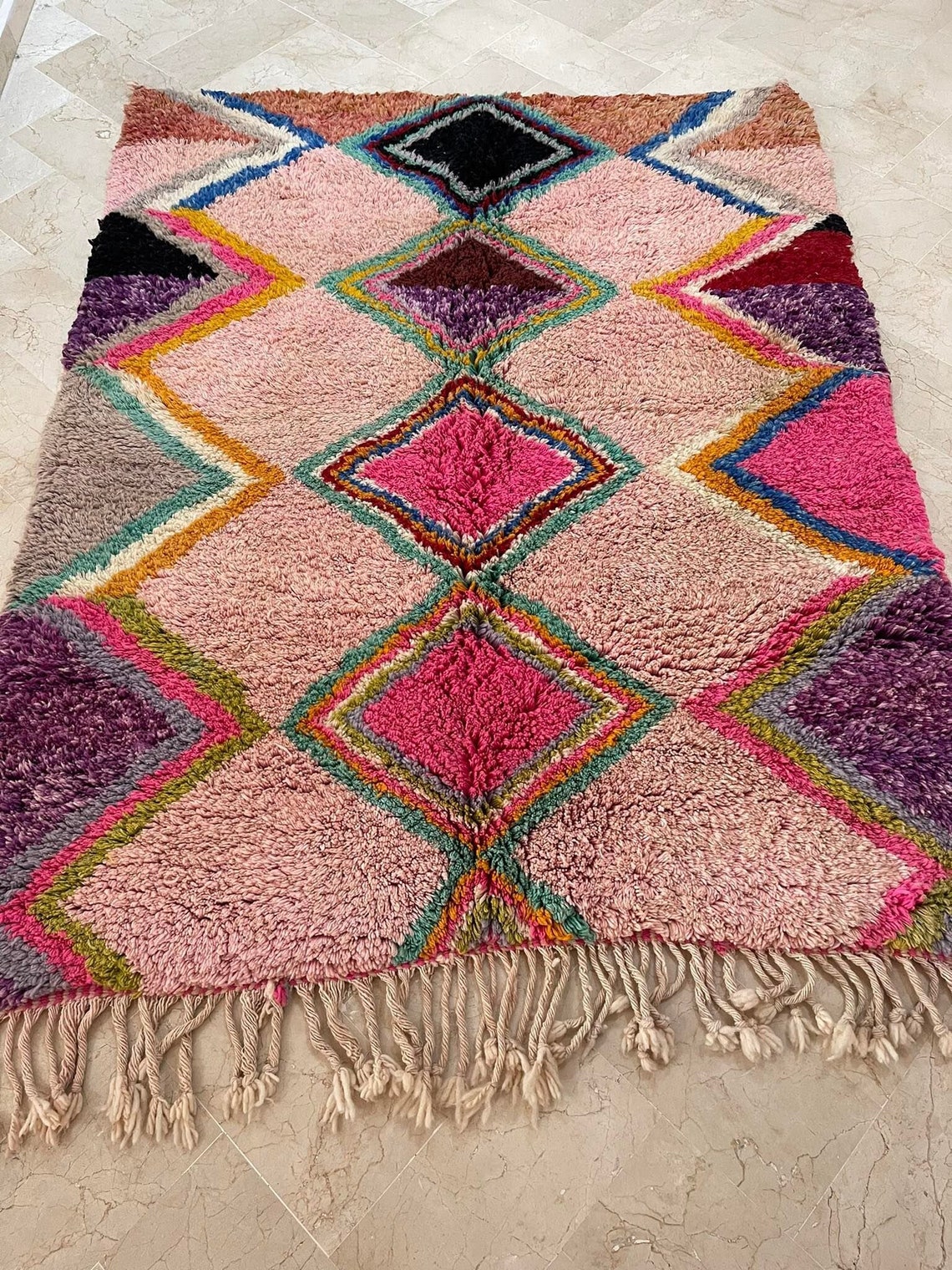 Custom Soft Moroccan Rug Pink Moroccan Rug Rainbow Rug - Etsy