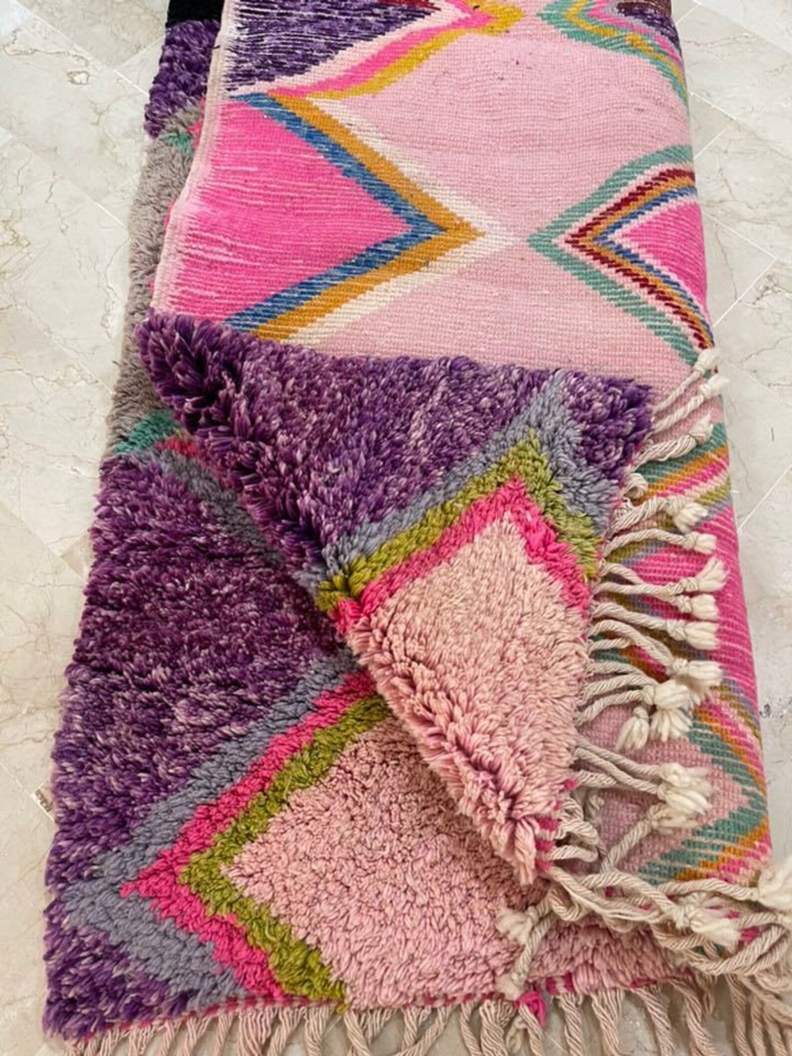 Custom Soft Moroccan Rug Pink Moroccan Rug Rainbow Rug - Etsy