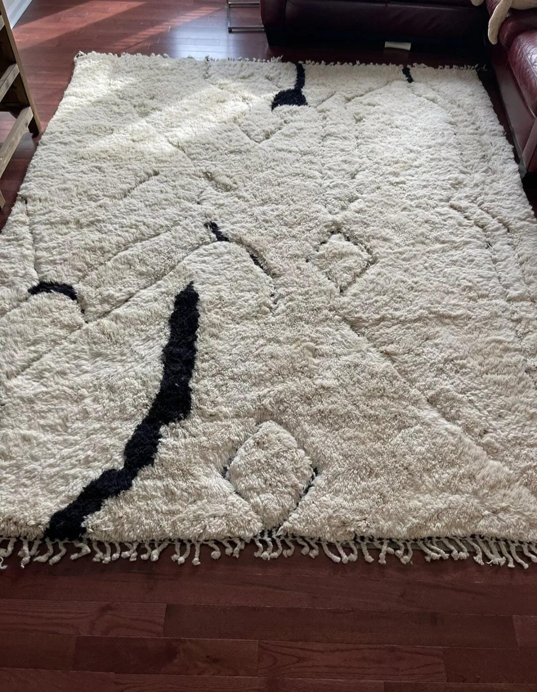 Extra Custom Moroccan Rug, Moroccan Shag Rug, Black Hand Made Rug, off ...