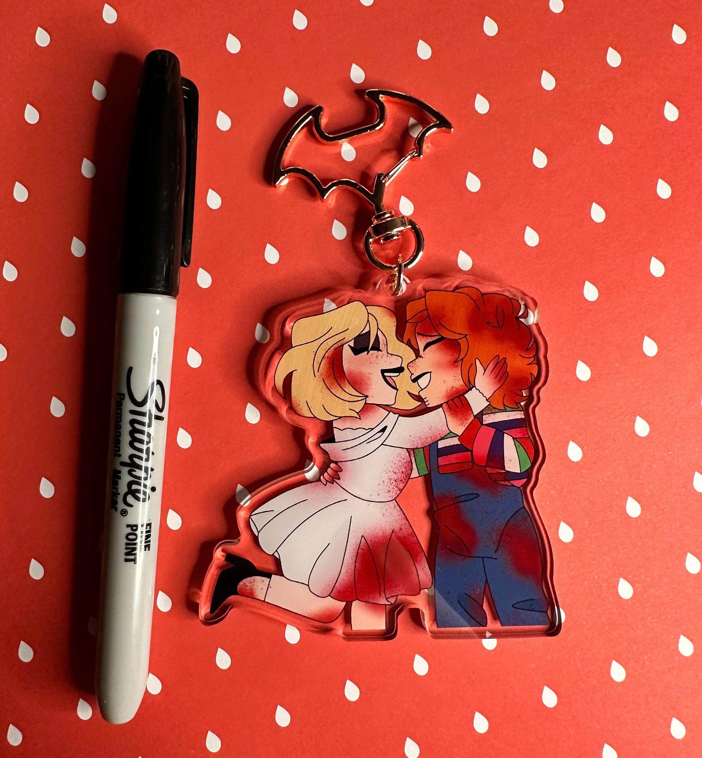 Childs Play Chucky & Tiffany Keychain - Etsy