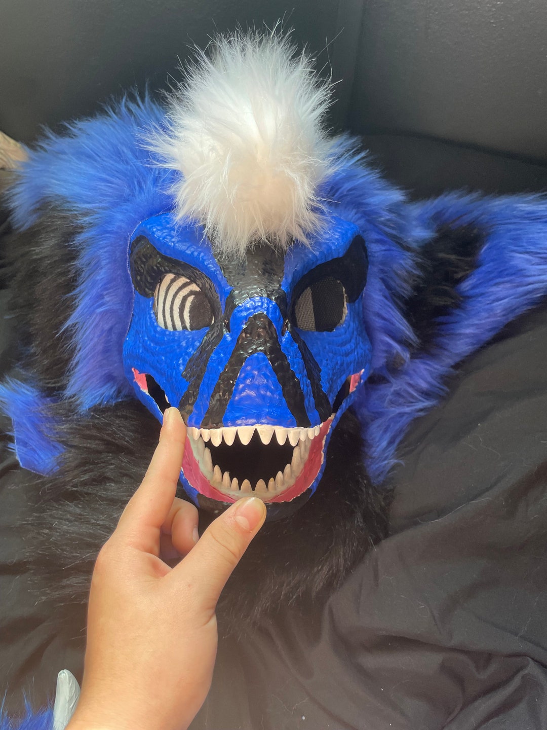 For Sale Blue Dino Mask Mimi Partial Fursuit Head - Etsy
