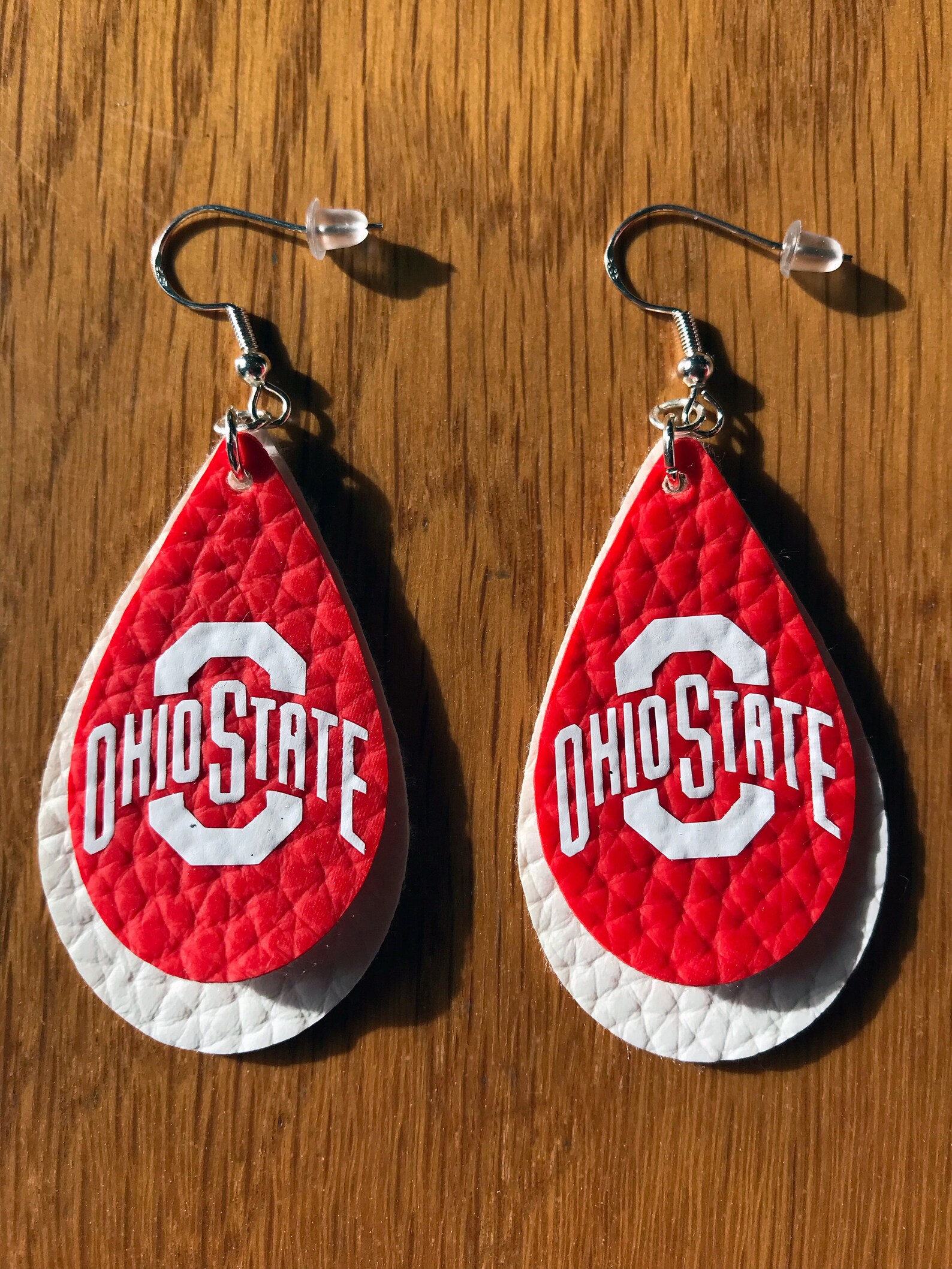 Ohio State University Faux Leather Sterling Silver Earrings - Etsy