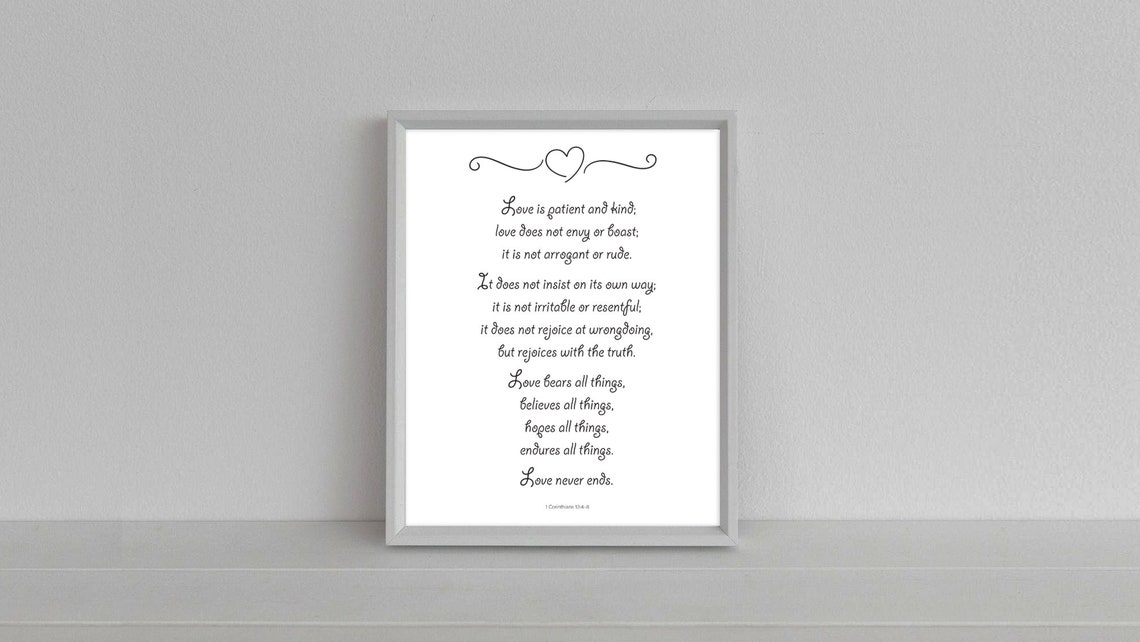 Love is 1 Corinthians 13:4–8 Printable - Etsy