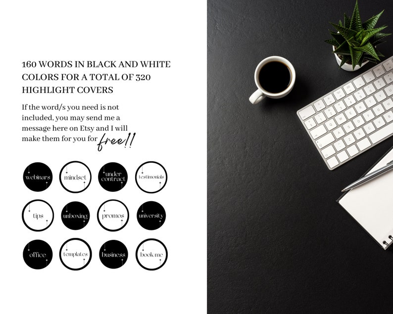 Elegant Black and White Instagram Story Covers. Aesthetic Instagram ...