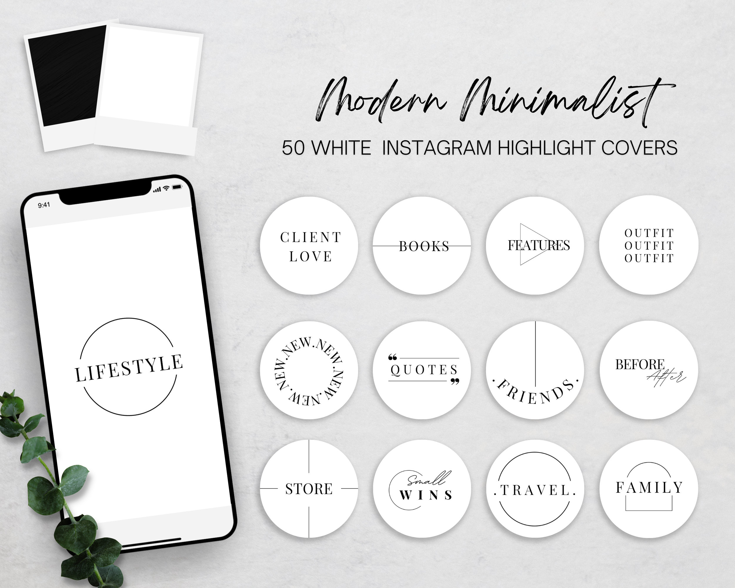 Minimalist Instagram Story Covers. Instagram Highlight Covers. Modern ...