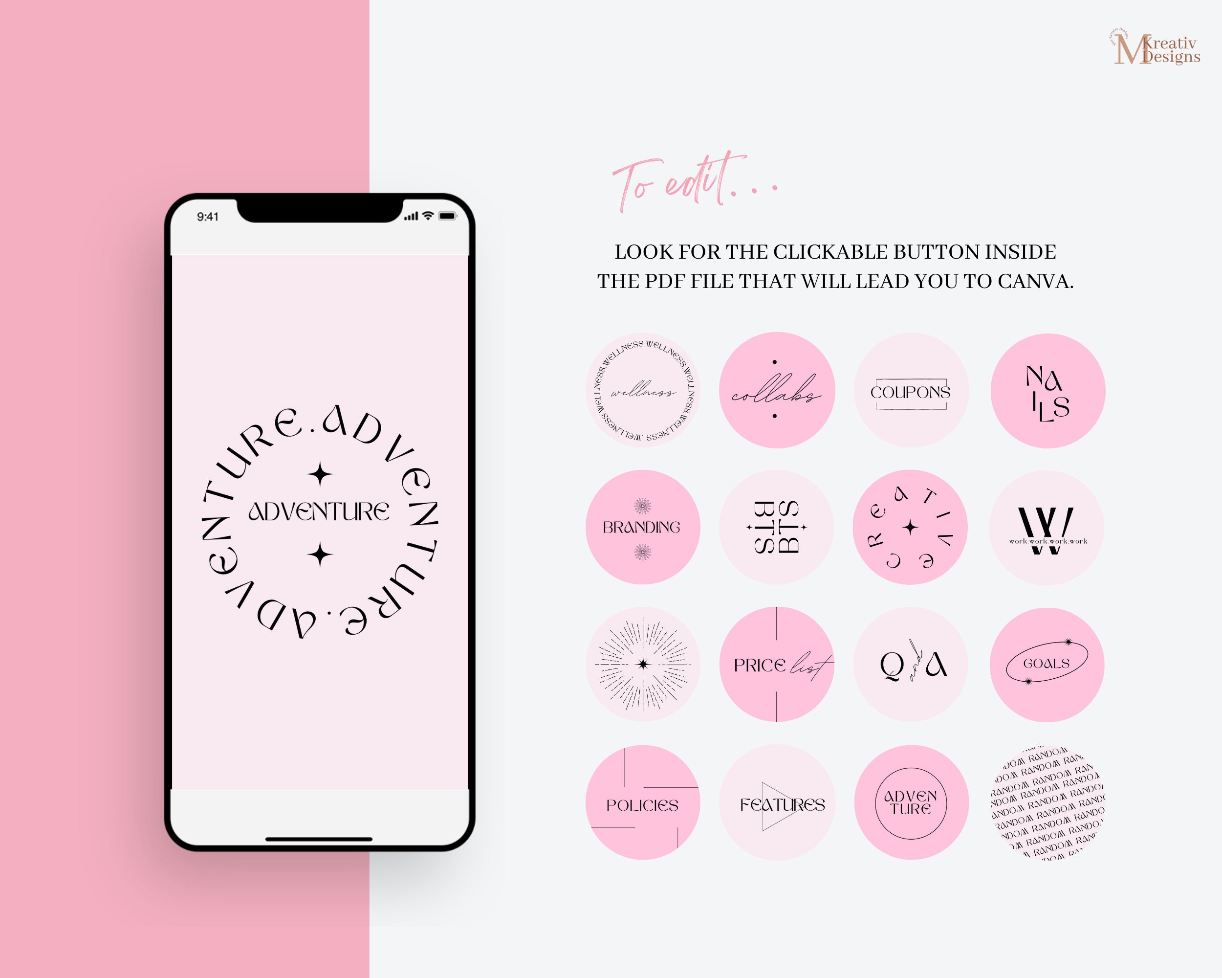 124 Editable Pink Instagram Highlight Covers. DIY Insta Story Covers ...