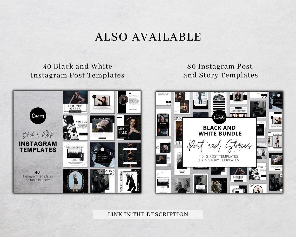 Editable Minimalist Instagram Story Covers. Black and White - Etsy