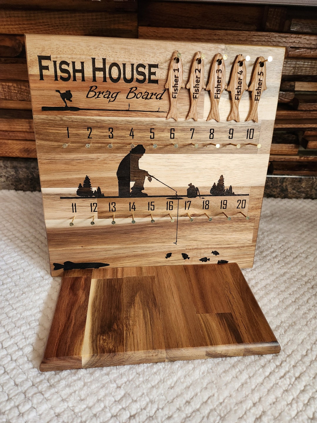 Fishing Brag Board - Winter Scene - Etsy