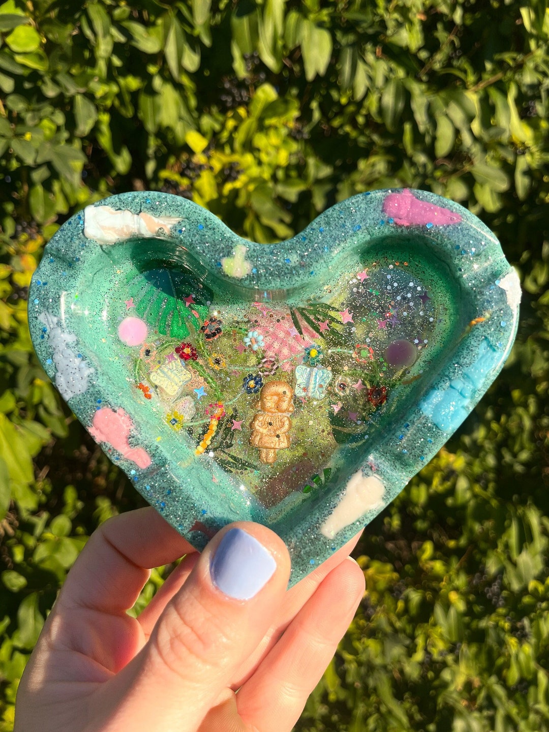 Heart Shape Ashtray Glitter Charm Doll Paradise - Etsy