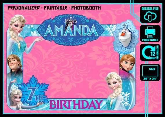 Party Supplies Frozen Photo Booth Frame Customized Frozen Kids Photo ...