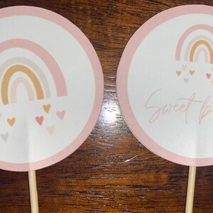 Boho Cupcake Toppers, Sweet Baby Cupcake Toppers, Baby Shower Cupcake ...