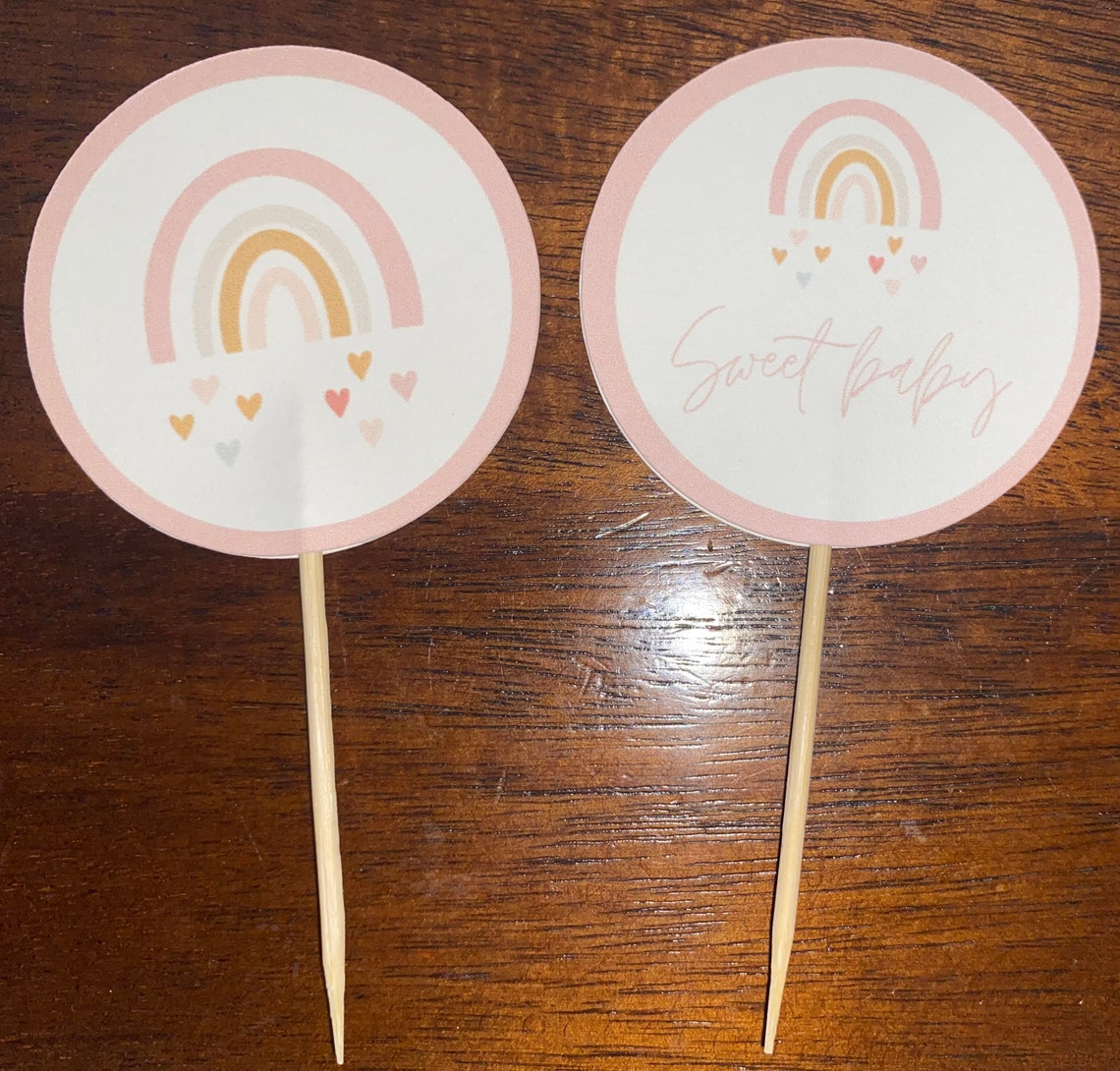 Boho Cupcake Toppers Sweet Baby Cupcake Toppers Baby Shower - Etsy