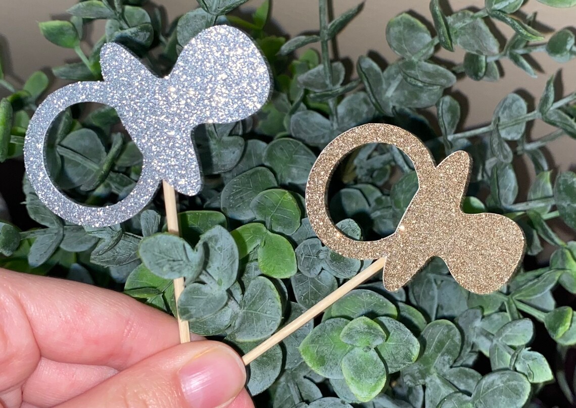 Pacifier Cupcake Toppers Baby Shower Cupcake Toppers Gender | Etsy