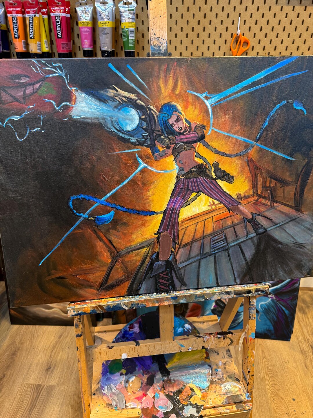 Original Handmade Acrylic Painting of Jinx. Arcane, League of Legends ...