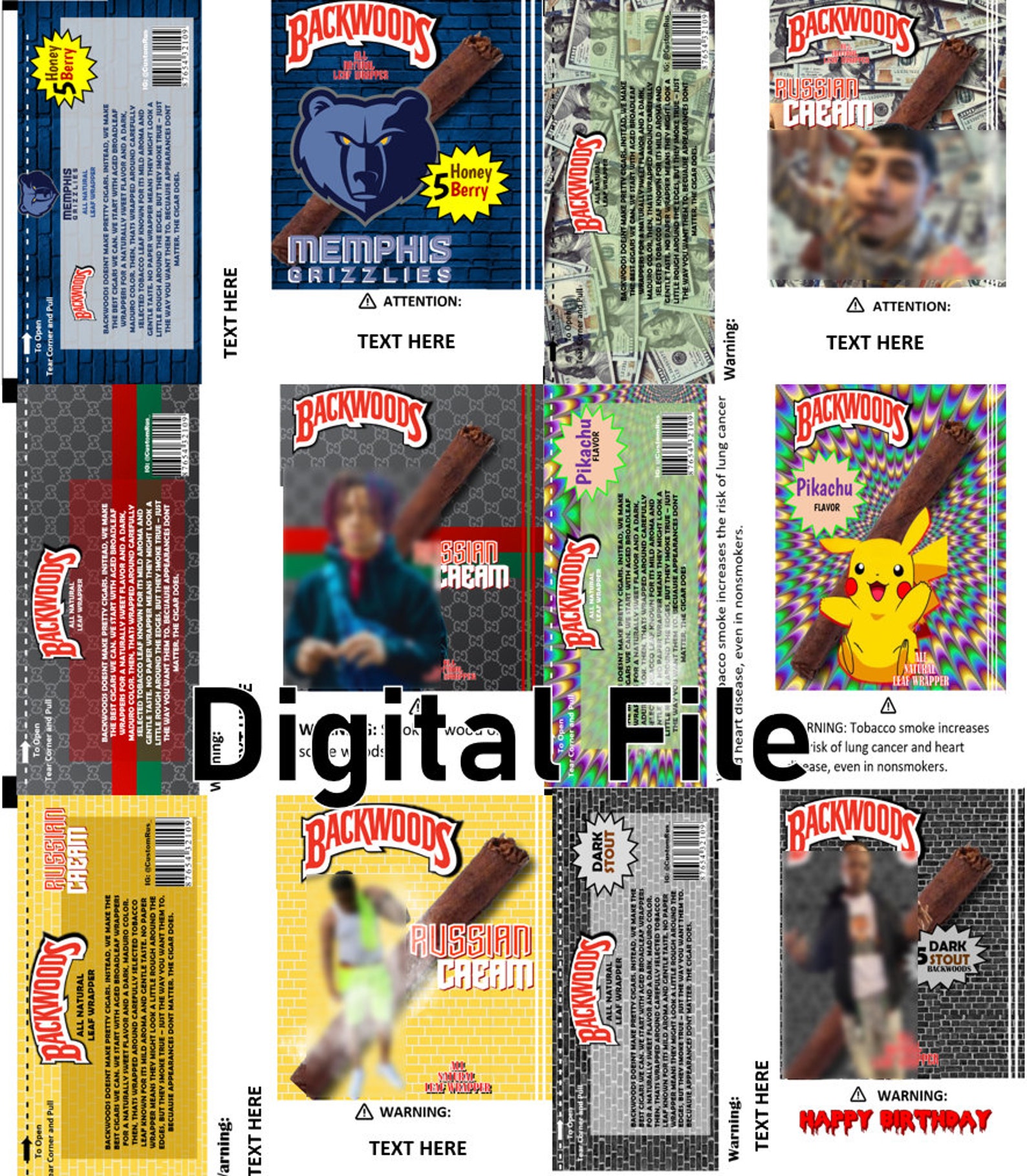 Digital File Customized Backwoods Wrapper | Etsy