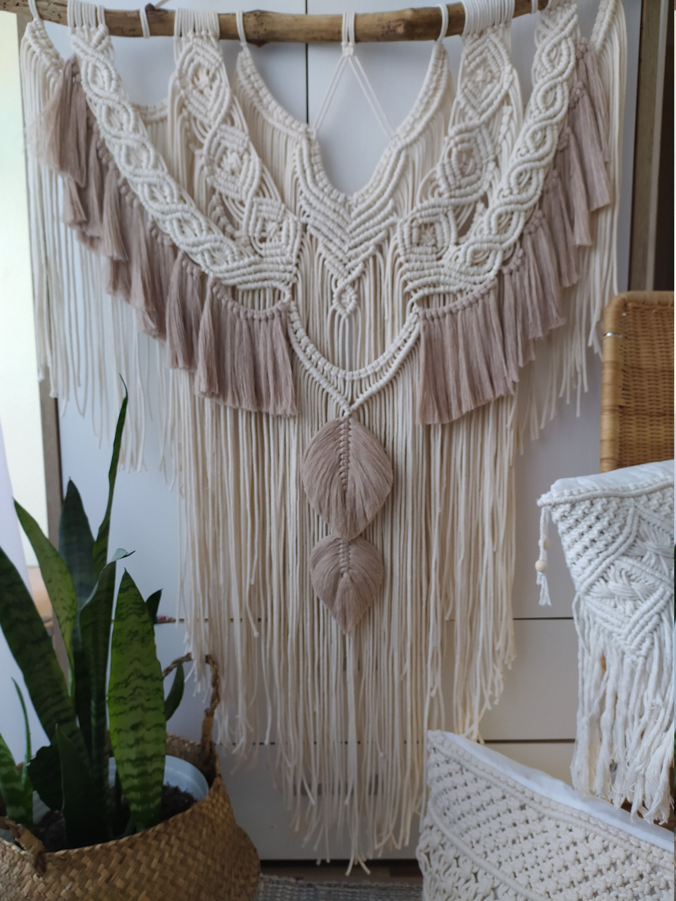 Large Classic Macrame in Natural and Beige Colors - Etsy