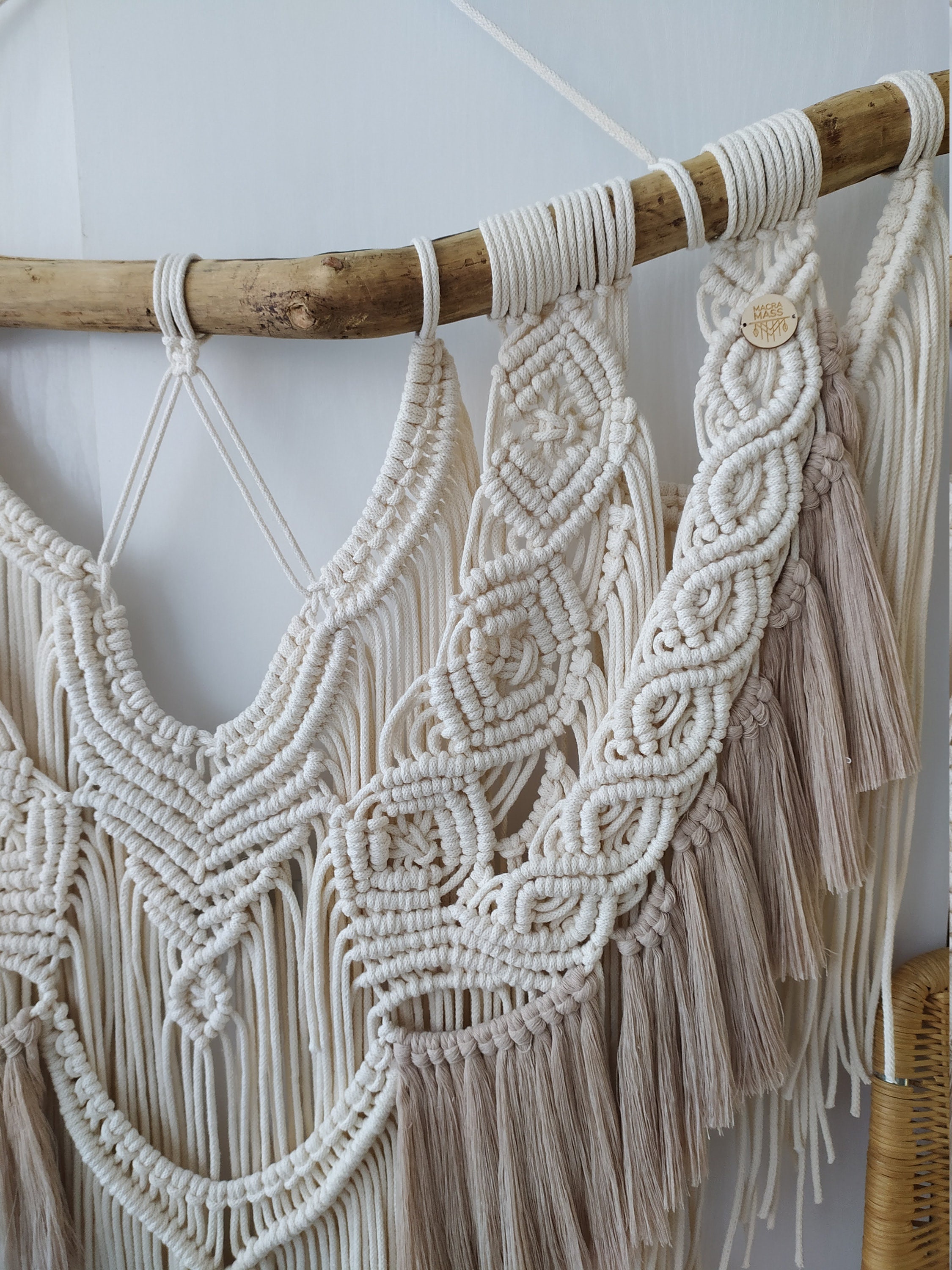 Large Classic Macrame in Natural and Beige Colors - Etsy