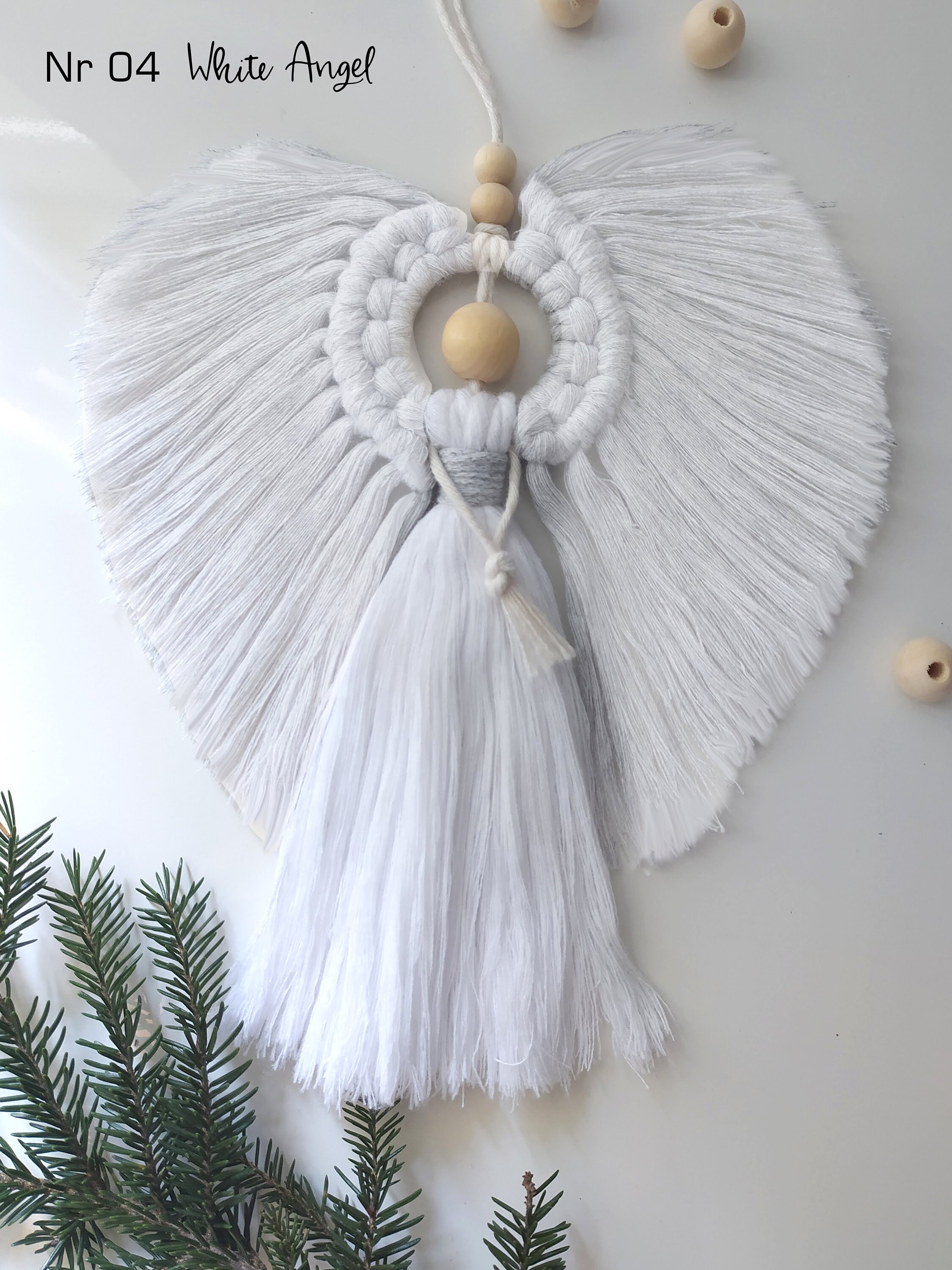 Macrame Angel size M, Angel, Makrama, Macrame Angels, White Decor ...