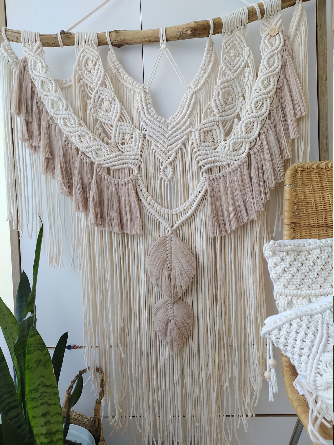 Large Classic Macrame in Natural and Beige Colors - Etsy