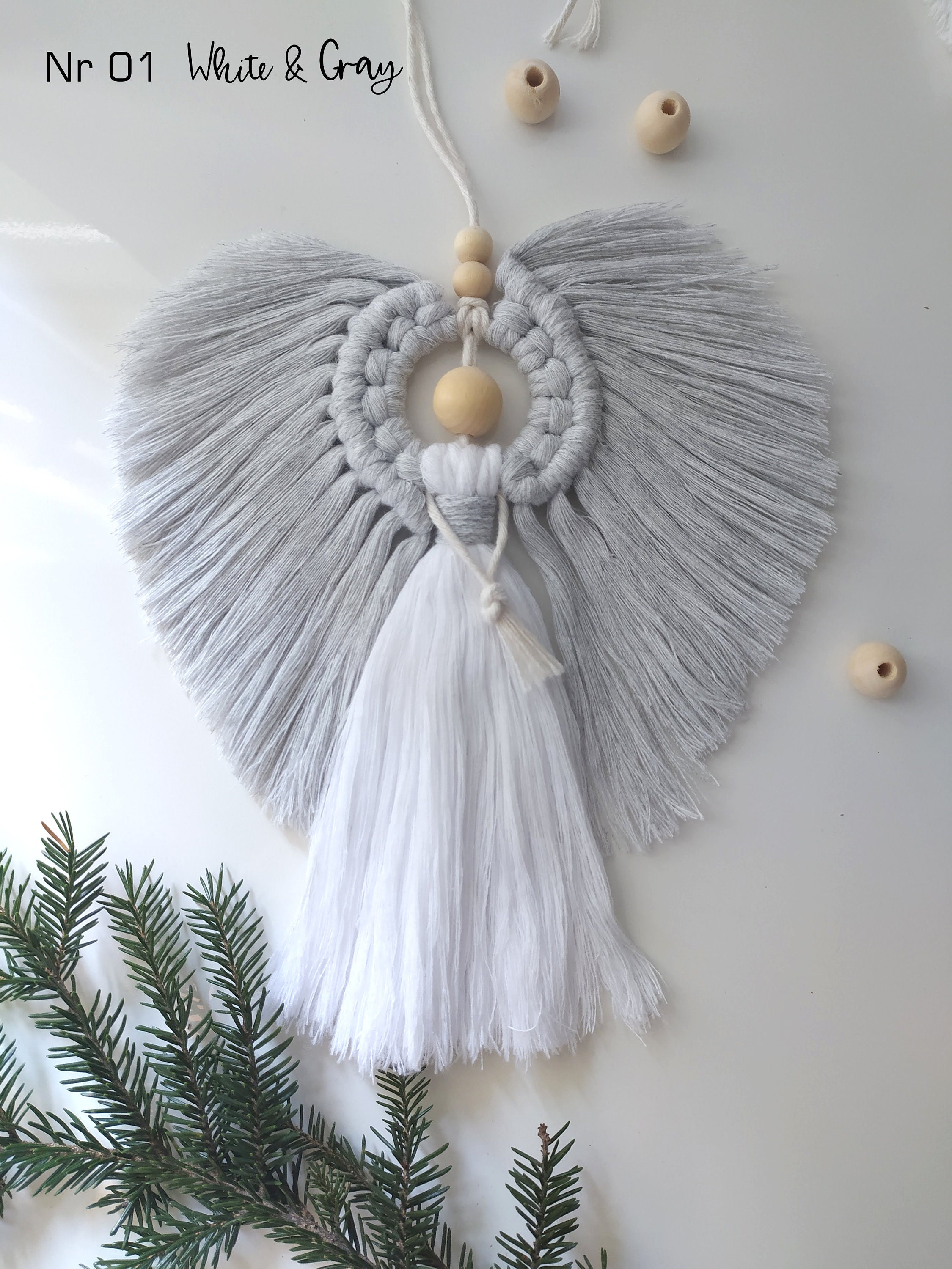 Macrame Angel size M, Angel, Makrama, Macrame Angels, White Decor ...