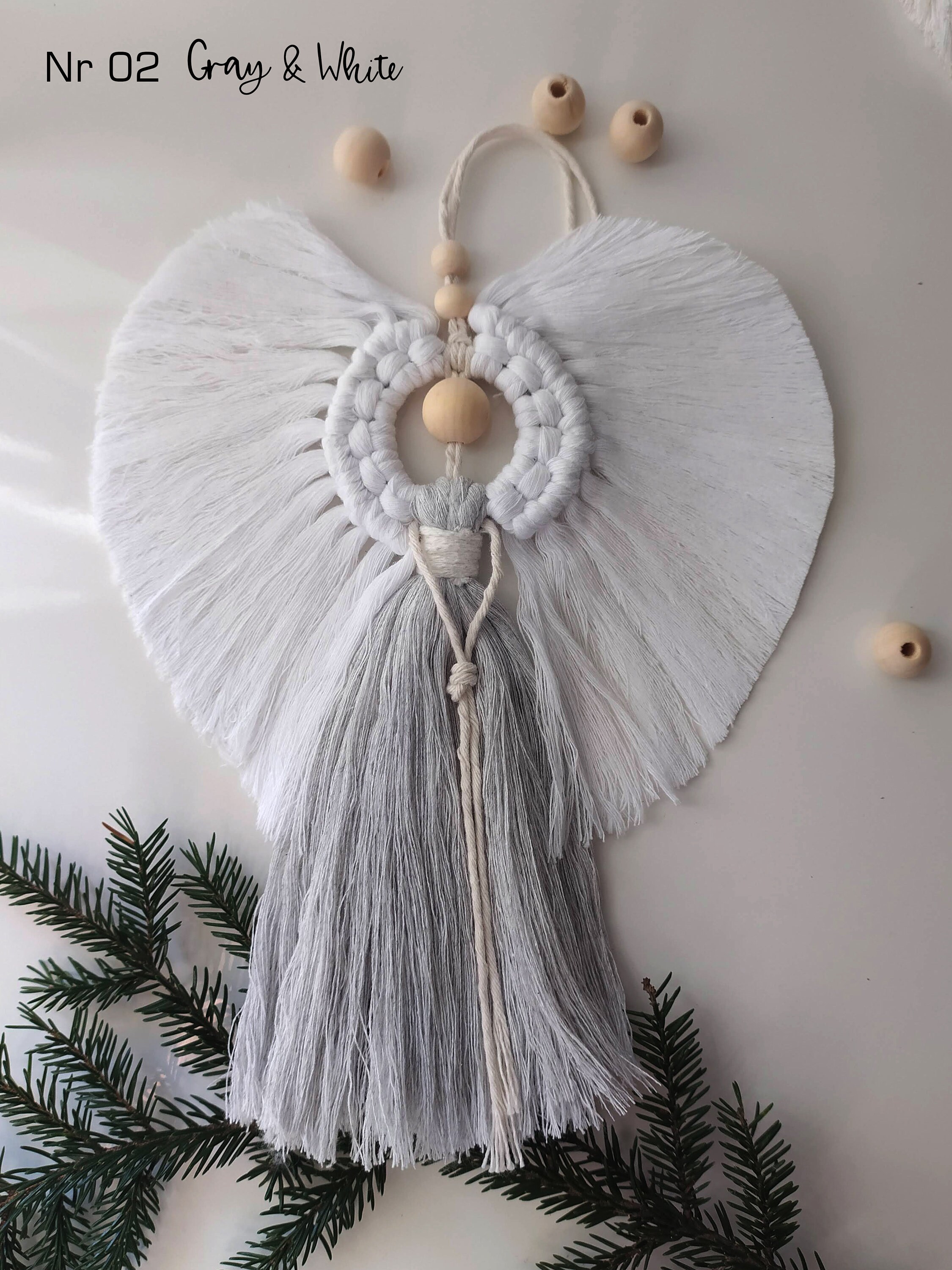 Macrame Angel size M, Angel, Makrama, Macrame Angels, White Decor ...