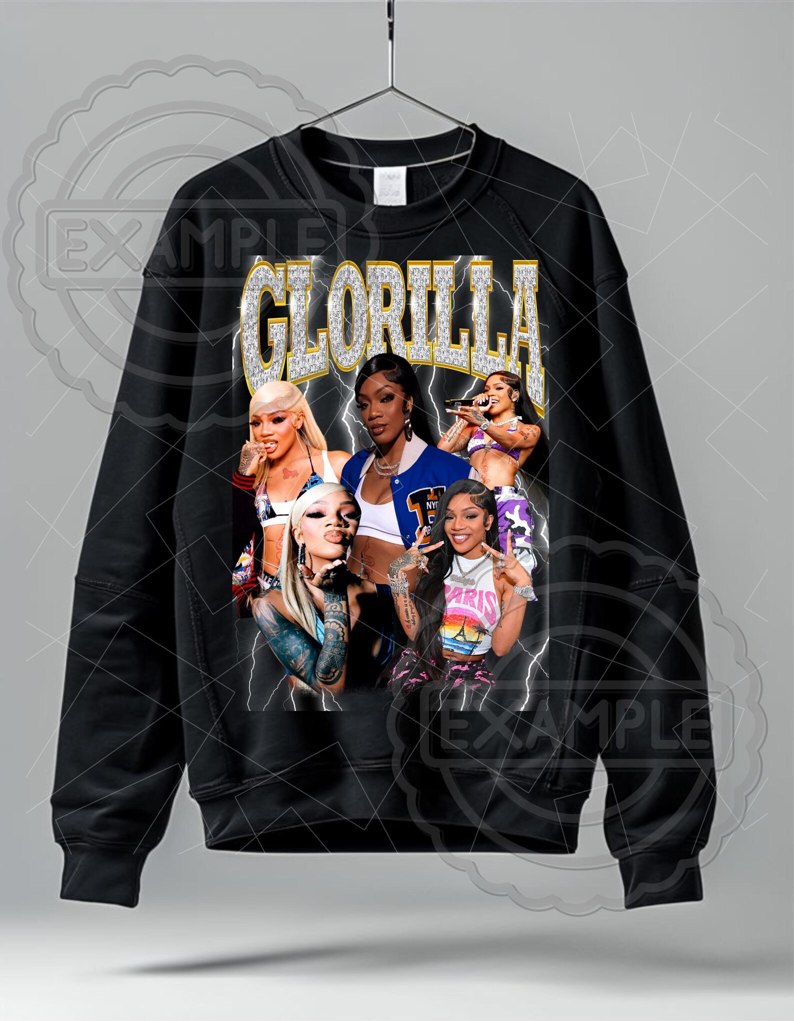 Glorilla PNG / Diamond Letters / Oversized Design - Etsy