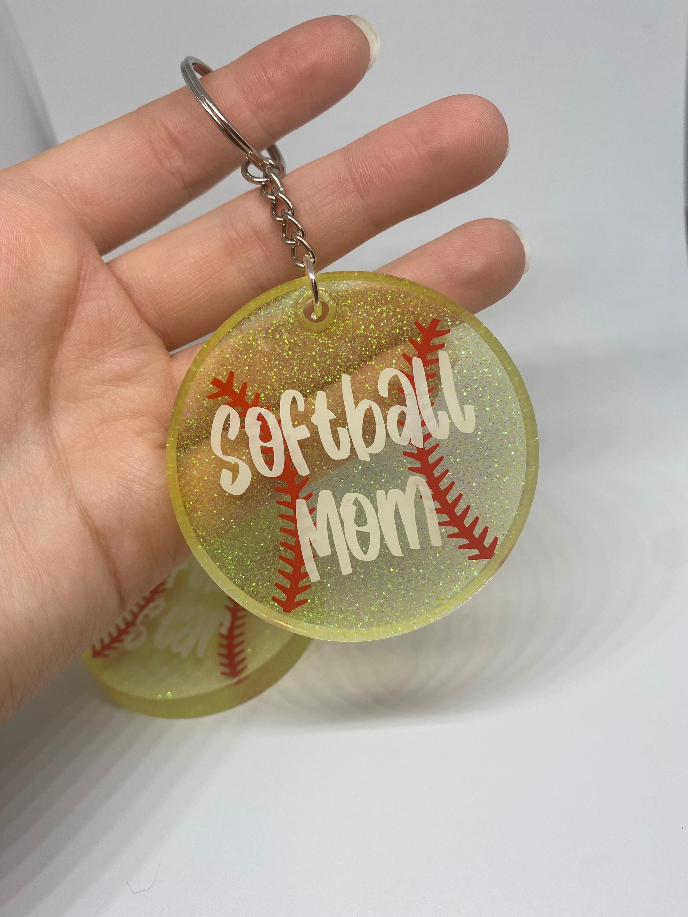 Softball mom keychain Softball star keychain Softball | Etsy