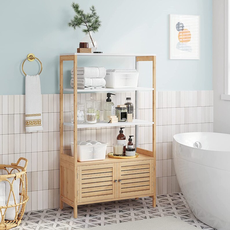 Bathroom Cabinet Free-standing Tall Storage Cabinet With 3 | Etsy