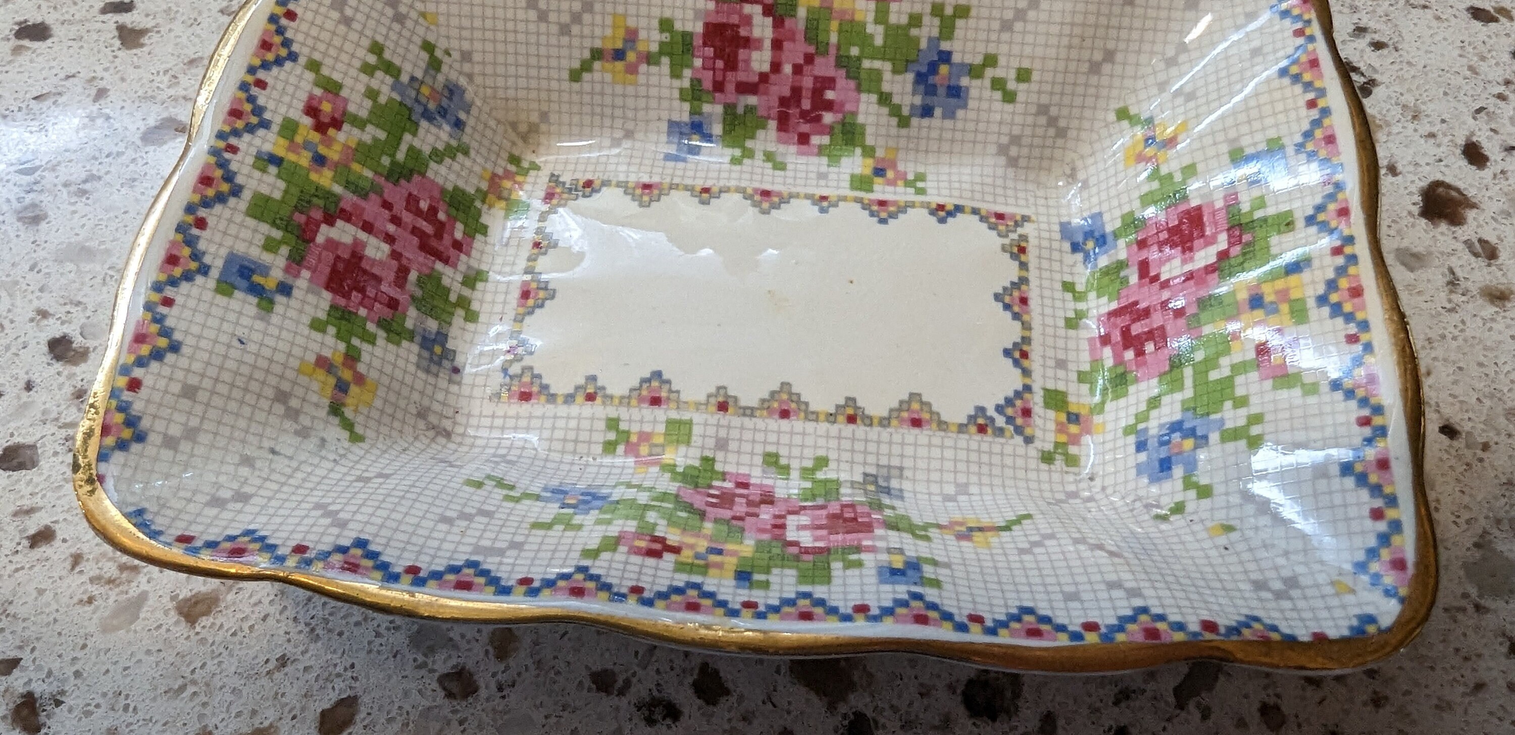 Vintage Royal Albert Petit Point Pattern Trinket Dish - Etsy