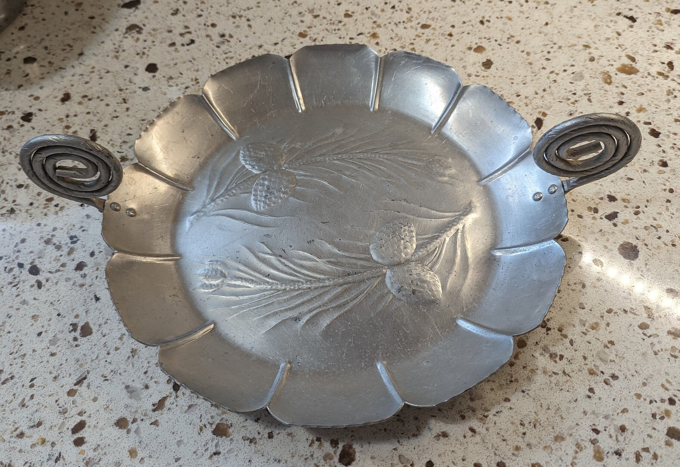 Vintage Hammercraft Aluminum Tray With Twisted Rope Rolled Handle and ...