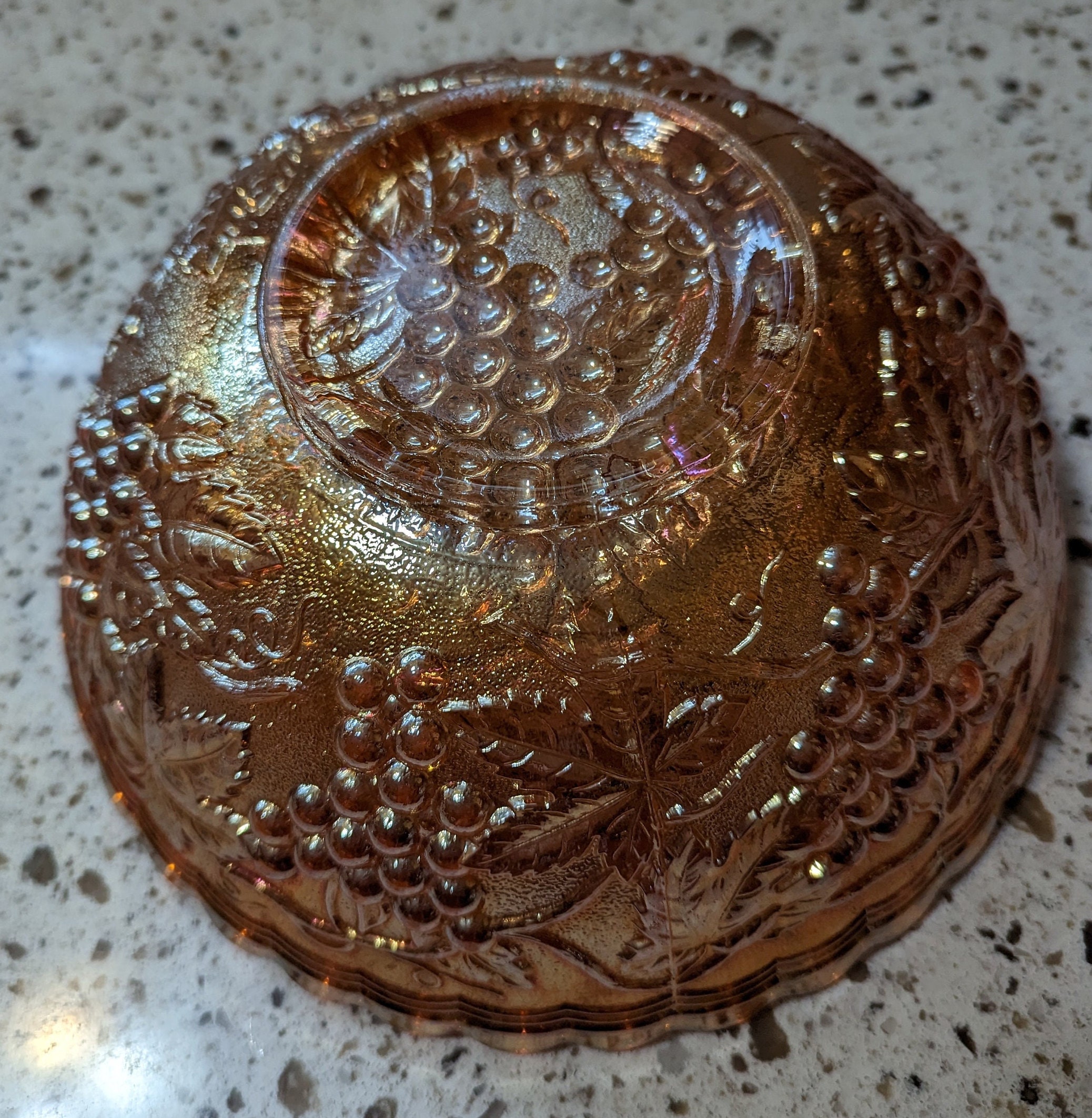 Vintage Imperial Glass Co Carnival Glass Grape Marigold Bowl - Etsy