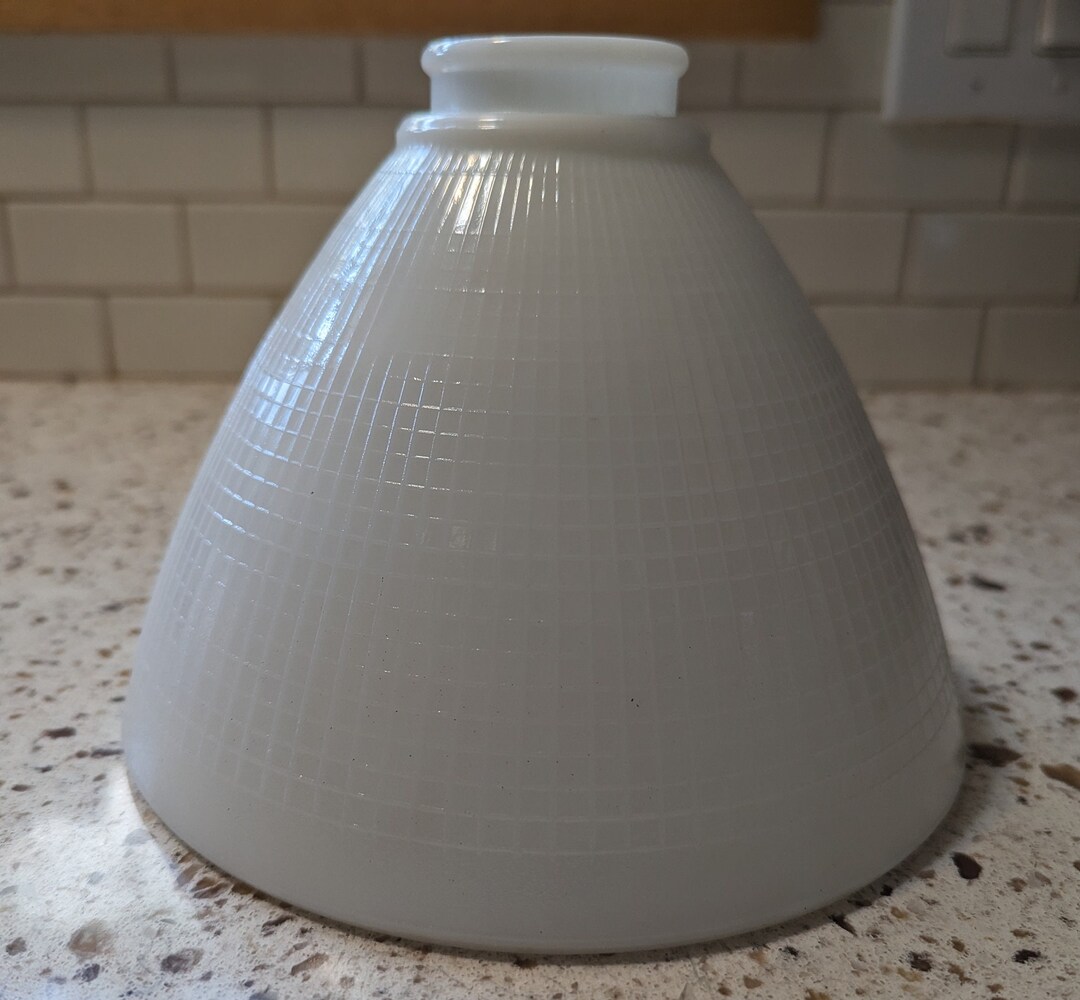 Vintage Milk Glass Lamp Shade Waffle Pattern - Etsy