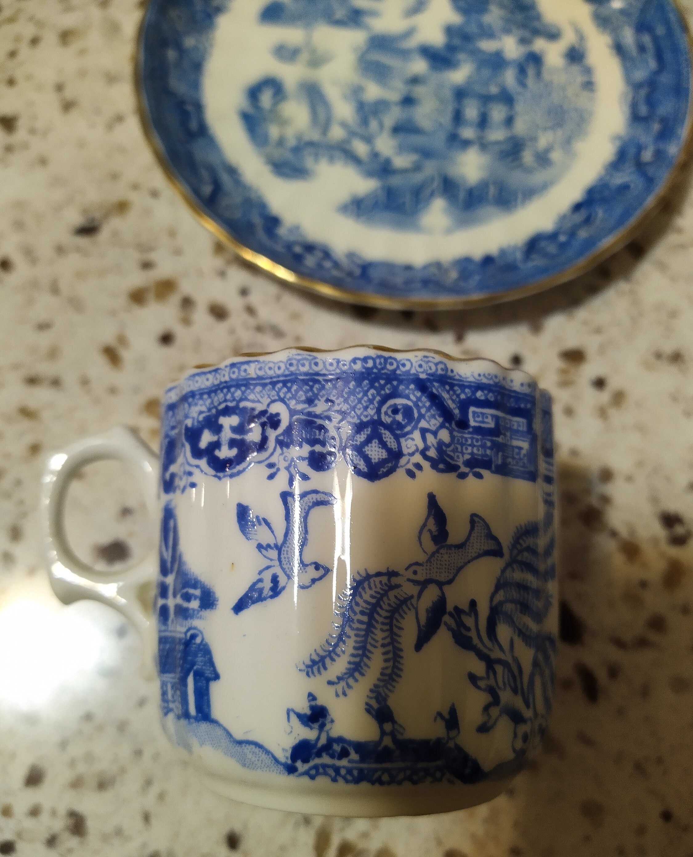 Blue and White Cup and Saucer Teacup Set | Etsy