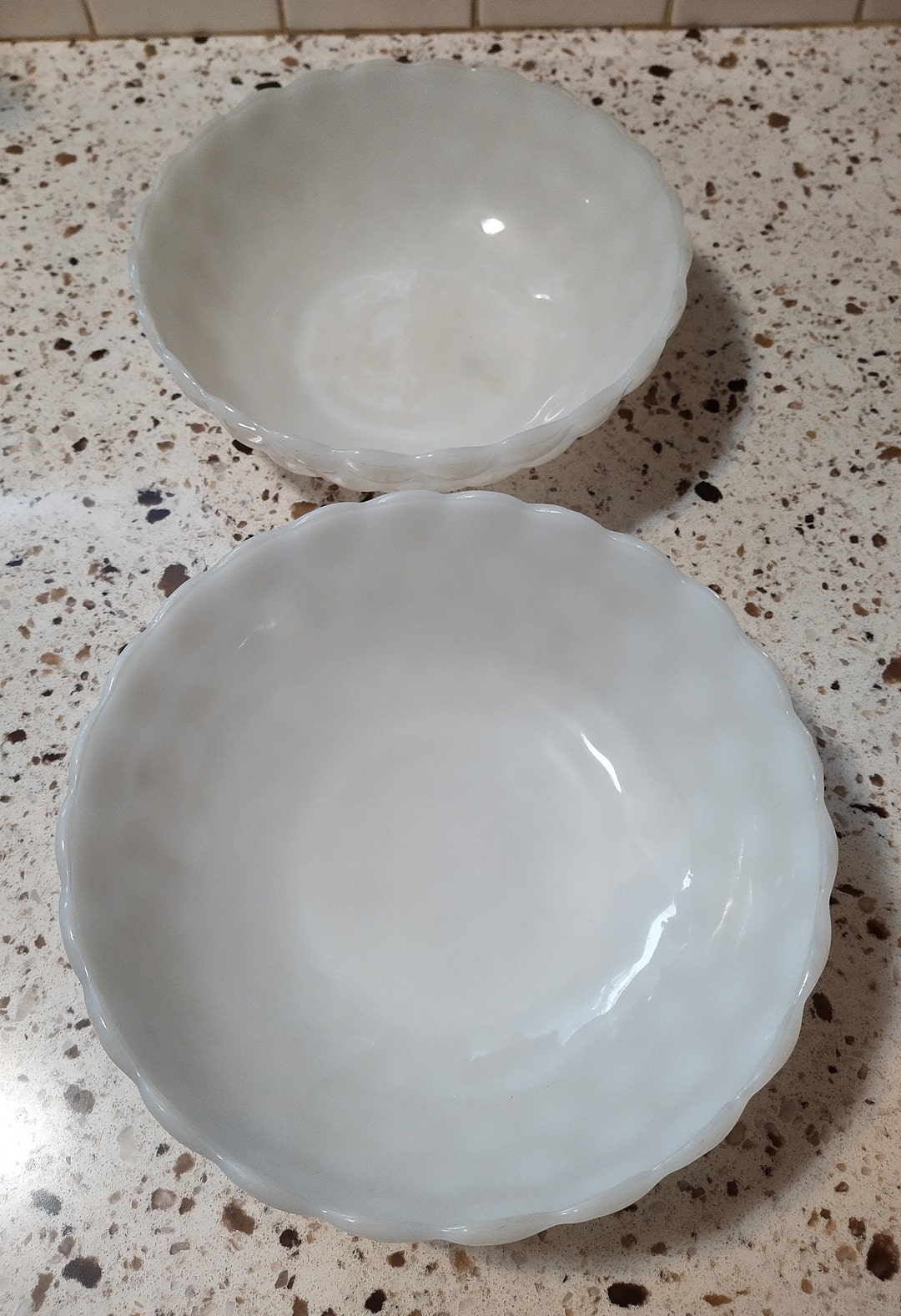 Fire King Milk Glass Bubble Bowl - Etsy