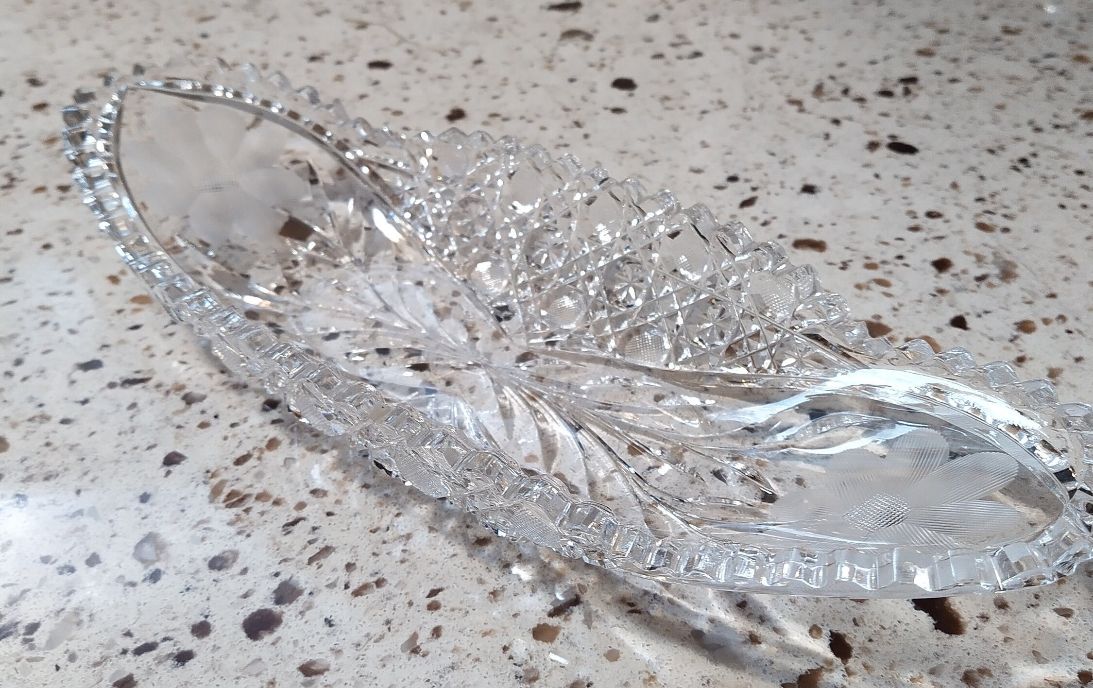 ABG Etched Flower Sawtooth Edge Relish Dish - Etsy