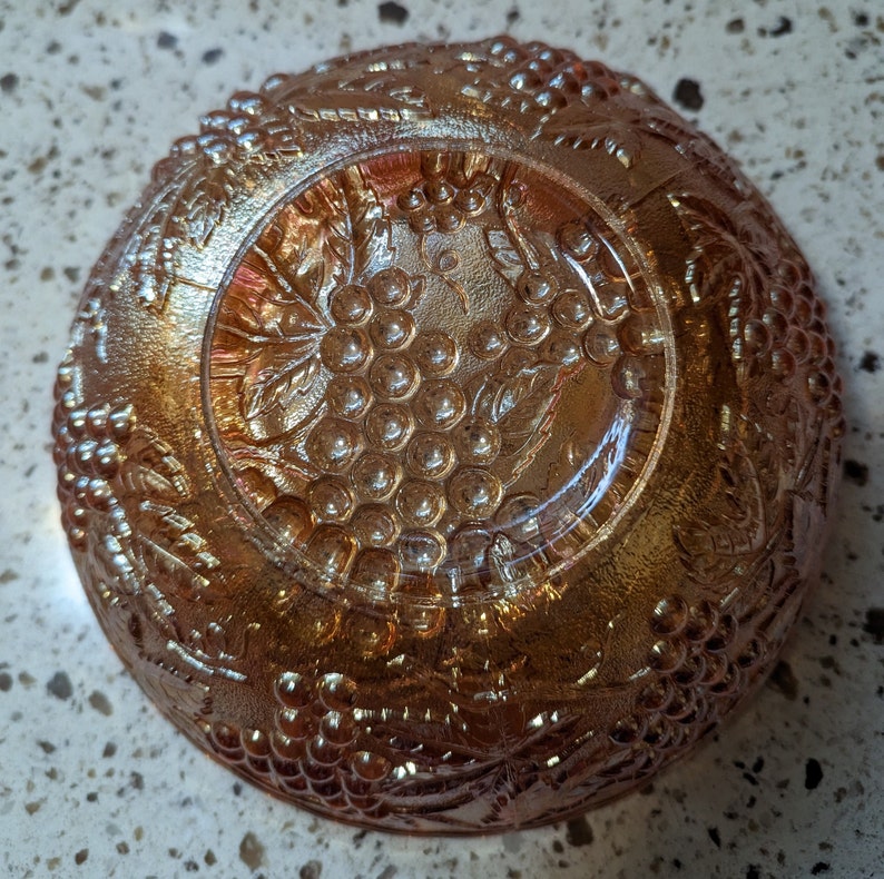 Vintage Imperial Glass Co Carnival Glass Grape Marigold Bowl - Etsy