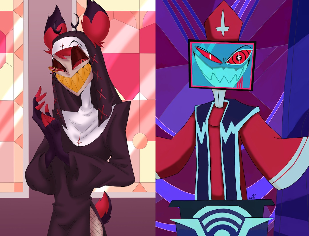 Priest Vox Nun Alastor Double Sided Print 11x14 - Etsy