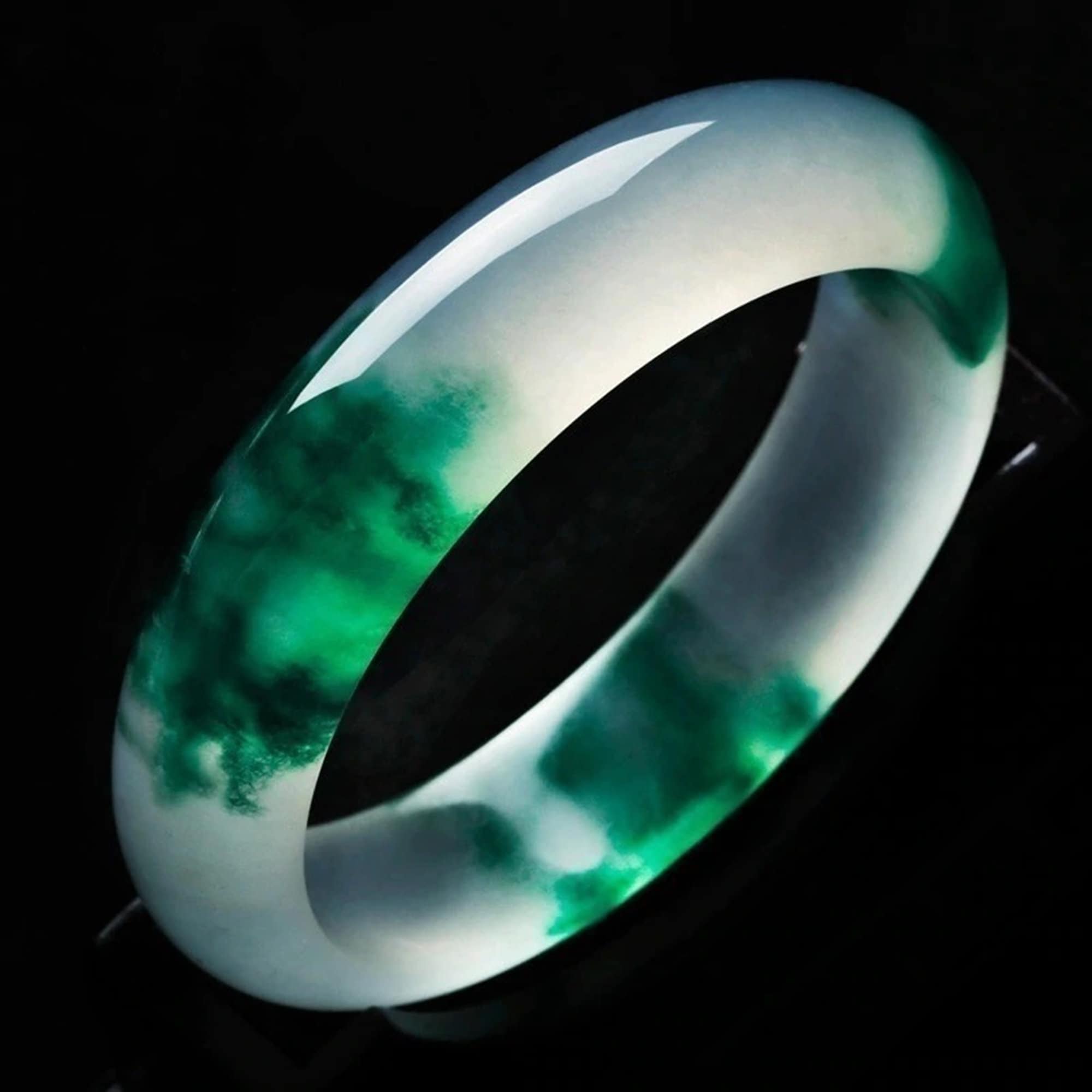 Pulsera de jade pulsera genuina tallada a mano para los | Etsy